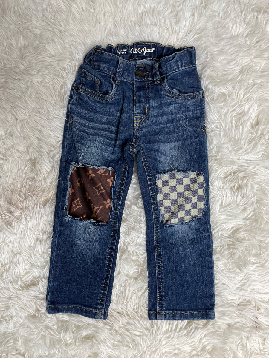 Lover x square patch jeans – The B'Cute Brand